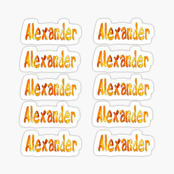 "Alexander flames name sticker pack." Sticker for Sale by tshirtsmash ...