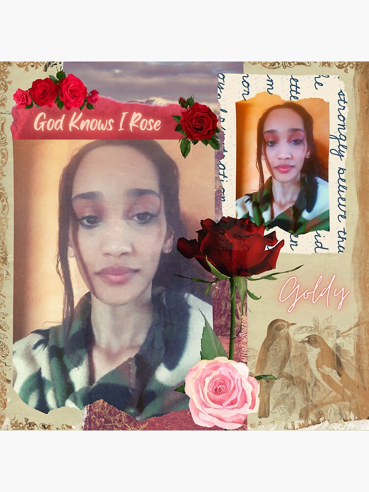 "God Knows I Rose " Sticker for Sale by 1iaragoldy | Redbubble