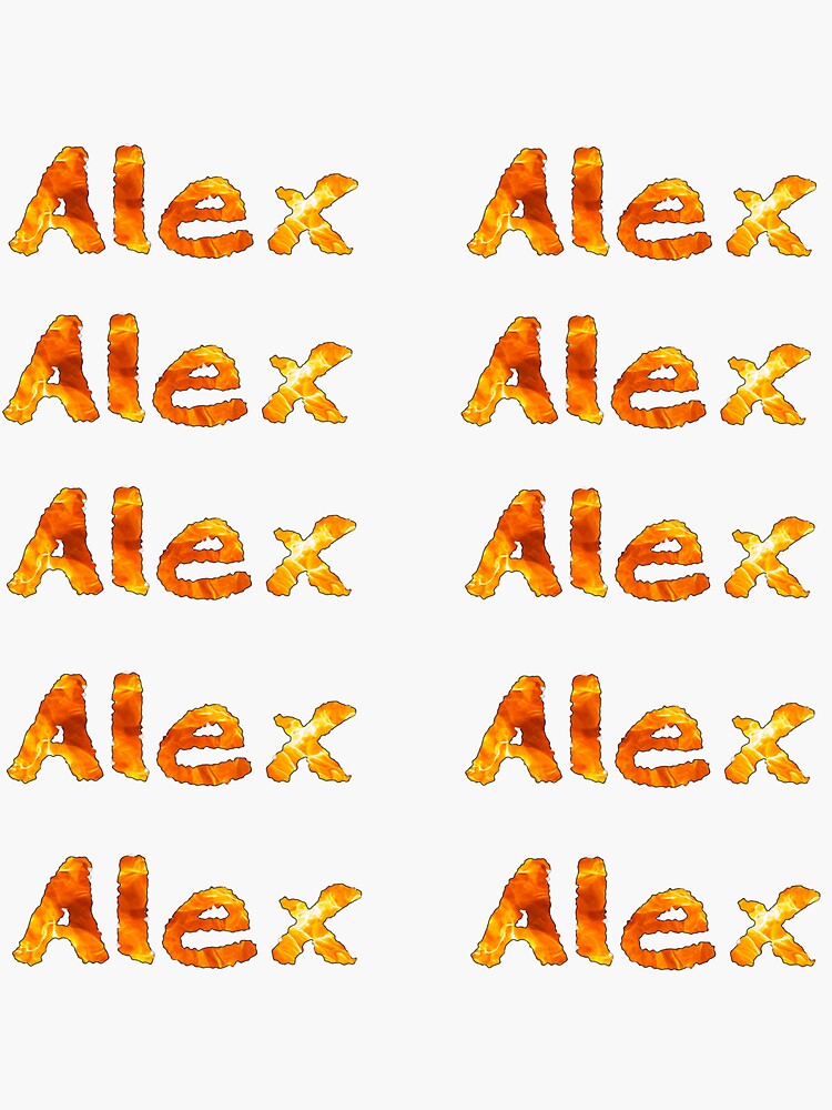"Alex flames name sticker pack." Sticker for Sale by tshirtsmash ...