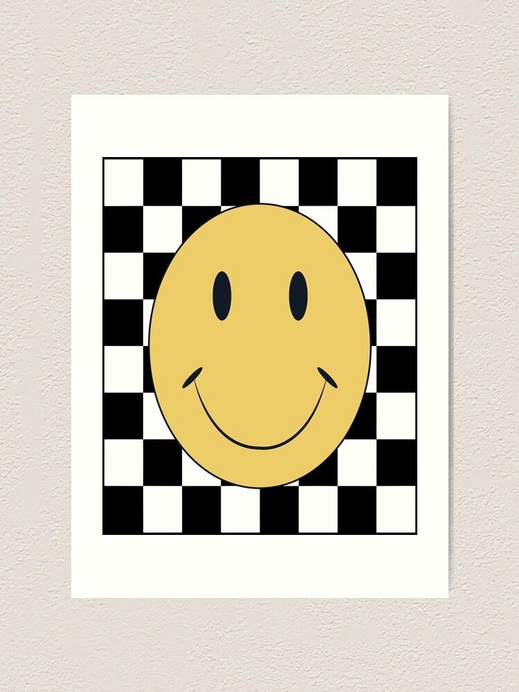 "retro happy face shirt checkered pattern smiley face trendy, Smiling ...
