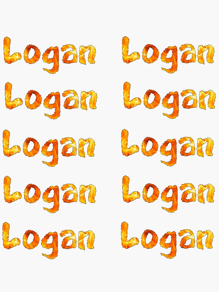"Logan flames name sticker pack." Sticker for Sale by tshirtsmash ...
