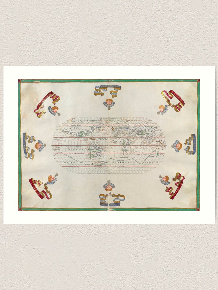 "Mapamundi by Joan Martines - Map of the World - Ancient Manuscript ...