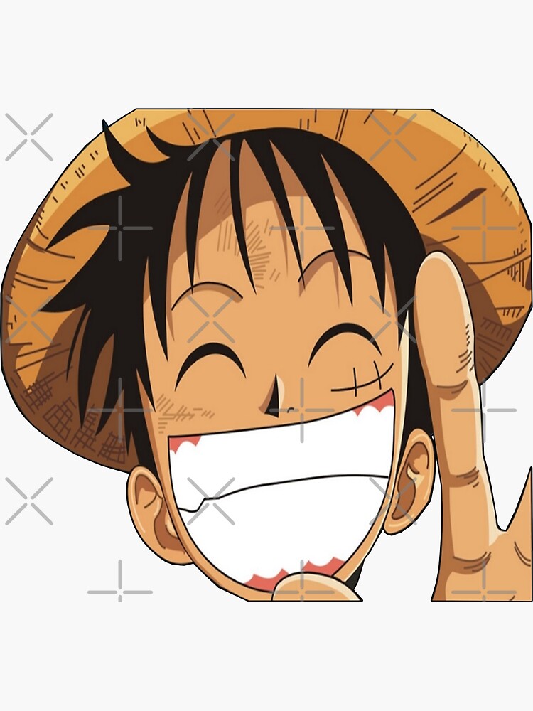 "Luffy Smiling One Piece" Sticker for Sale by shiba9 | Redbubble