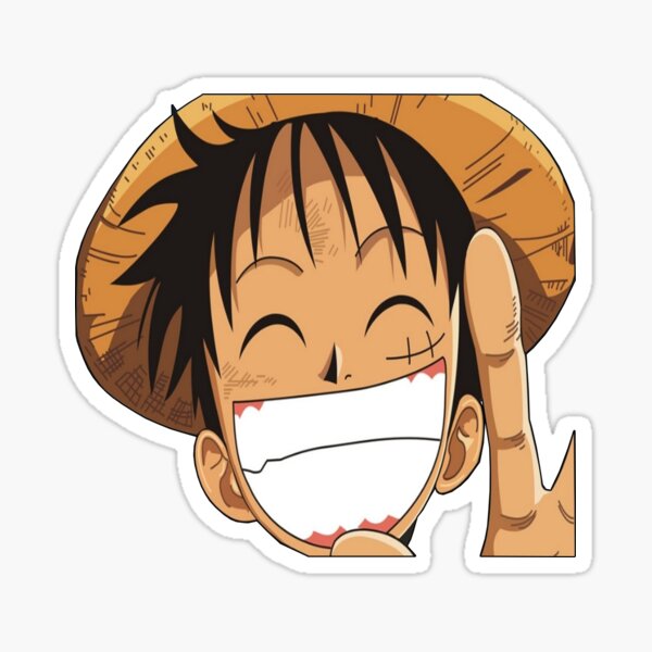 "Luffy Smiling One Piece" Sticker for Sale by shiba9 | Redbubble