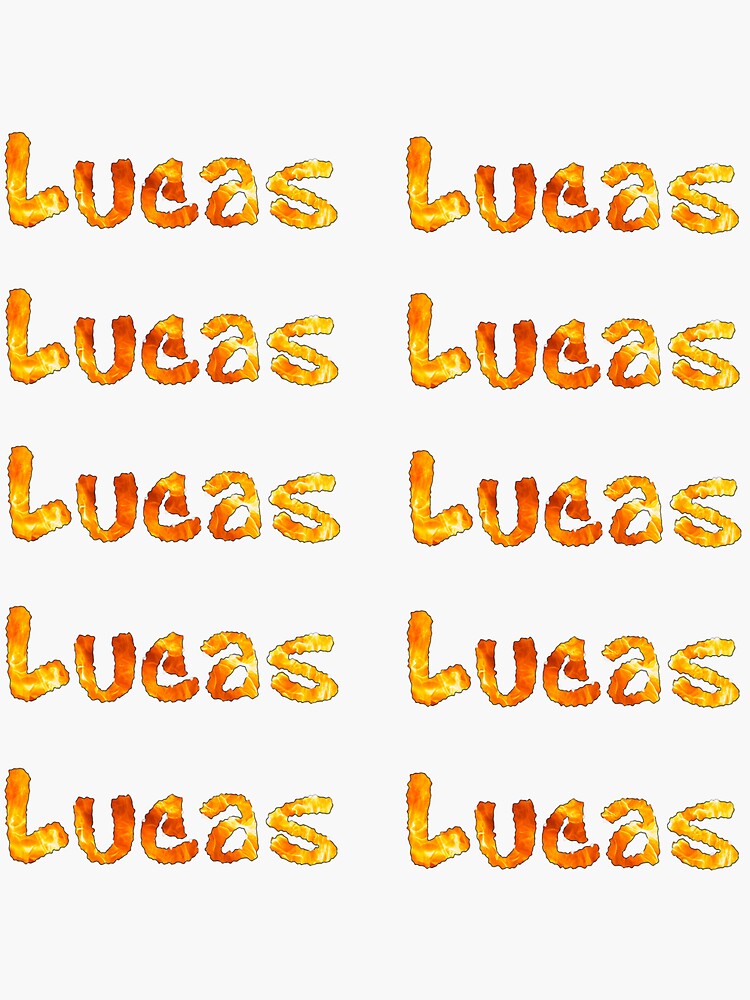 "Lucas flames name sticker pack." Sticker for Sale by tshirtsmash ...