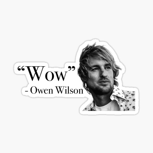 ""Wow" - Owen Wilson" Sticker for Sale by LeoDaVinki | Redbubble