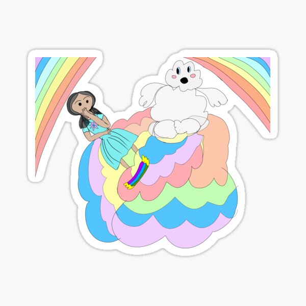 "Cute rainbow girl and her friend cloudy " Sticker for Sale by Darkies ...