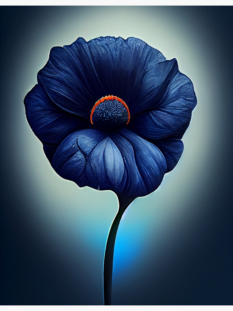 "Blue Bold Poppy painting, art, oil paint, watercolor painting, clip ...