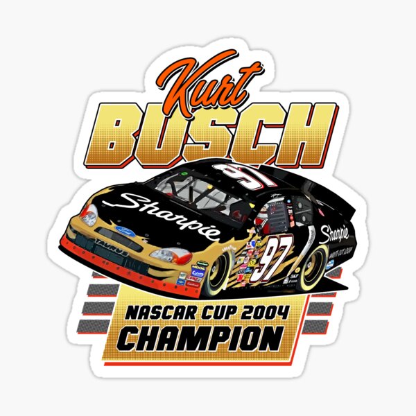 "Kurt Busch 97 Nascar Cup 2004 Champion" Sticker for Sale by heatshop ...