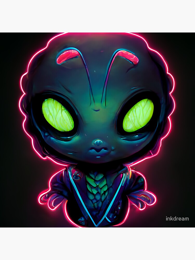 "neon alien" Sticker for Sale by inkdream | Redbubble