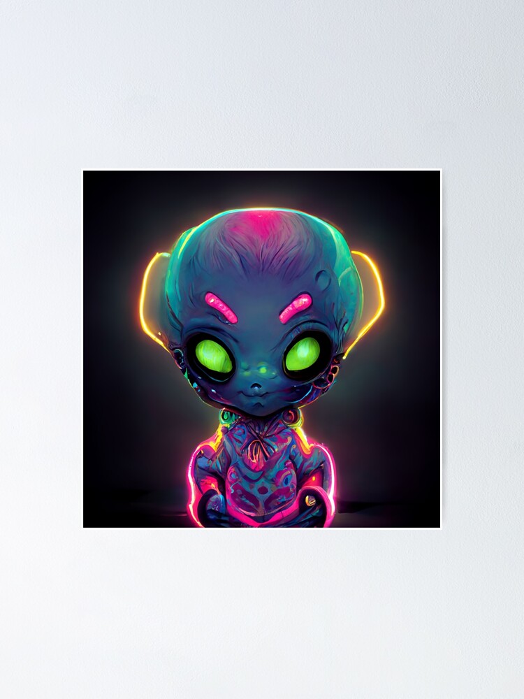 "neon alien" Poster for Sale by inkdream | Redbubble
