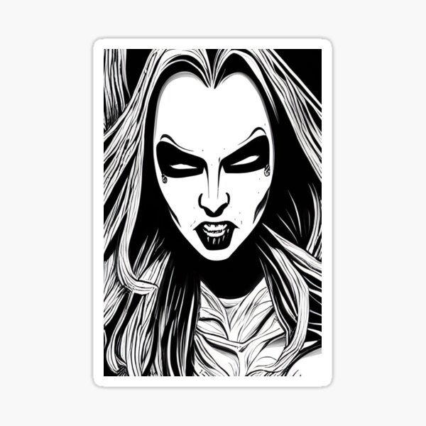 "Vampire woman" Sticker for Sale by CreepyCorner | Redbubble