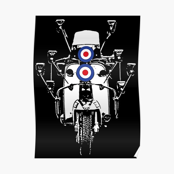 "Mod Scooter with Classic Headlights" Poster for Sale by RBinout ...