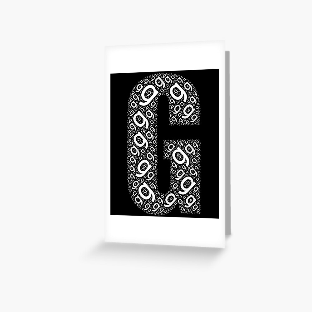 "Letter "G" Word text art typography" Greeting Card for Sale by ...