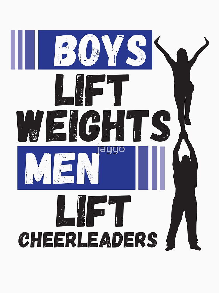 "Boys Lift Weights Men Lift Cheerleaders Male Cheerleading" Essential T ...