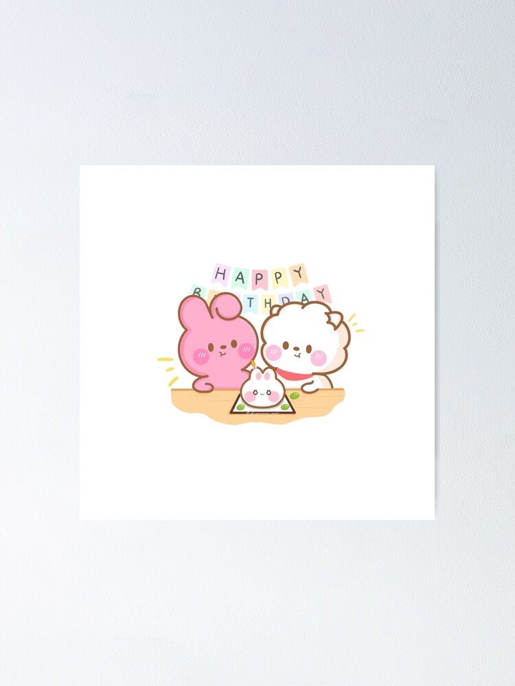 "Cute BTS BT21 Cooky and RJ Jinkook Jin Jungkook ship stan bias Happy ...