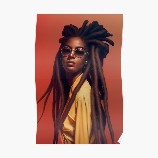 "Cool Natural Hair Dreadlocks Portrait Art" Poster for Sale by ...