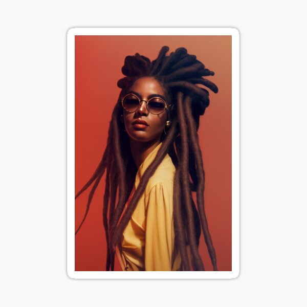 "Cool Natural Hair Dreadlocks Portrait Art" Sticker for Sale by ...