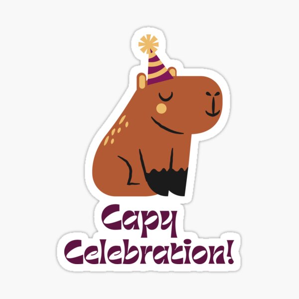 "Capybara, Capy Celebration" Sticker for Sale by artbleed | Redbubble