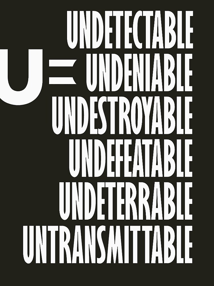 "U=U Undetectable = Untransmittable shirt tshirt" Drawstring Bag for ...