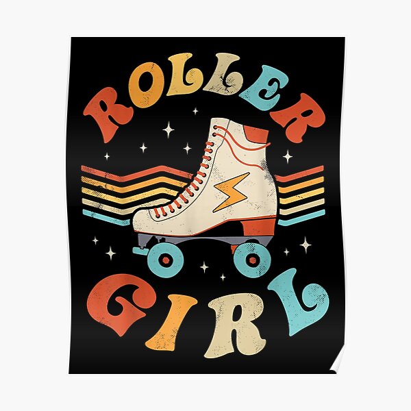 Poster « Roller Girl Skater Patinage Rétro Vintage Années 70 Années 80 ...