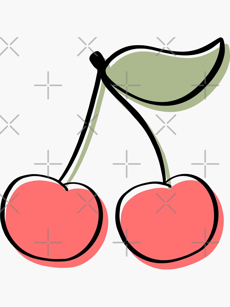 "Cute Cherry Drawing" Sticker for Sale by NamiKCrafts | Redbubble