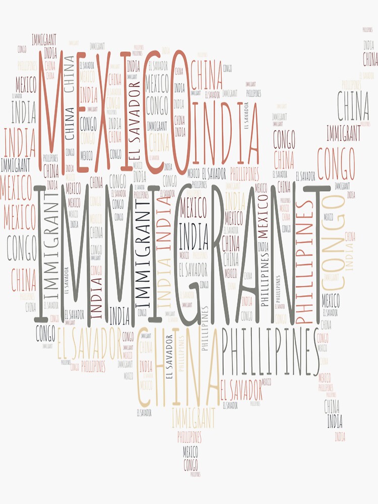 "Immigrant Word Art" Sticker for Sale by iforstyle | Redbubble