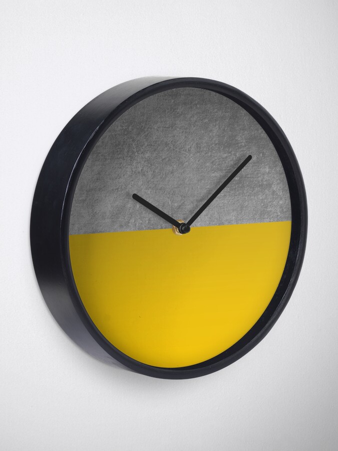 "Concrete and Mustard Color Block " Clock for Sale by modoki | Redbubble