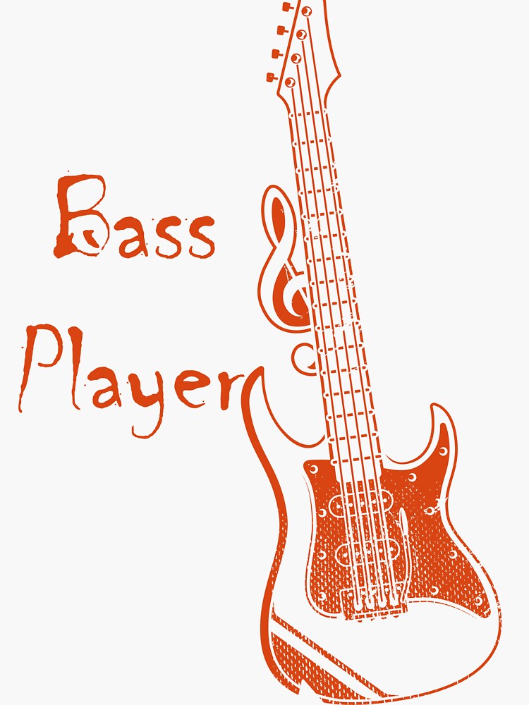 "Bass Player logo, Bass Guitarist" Sticker for Sale by Fresh-Tunes-lab ...