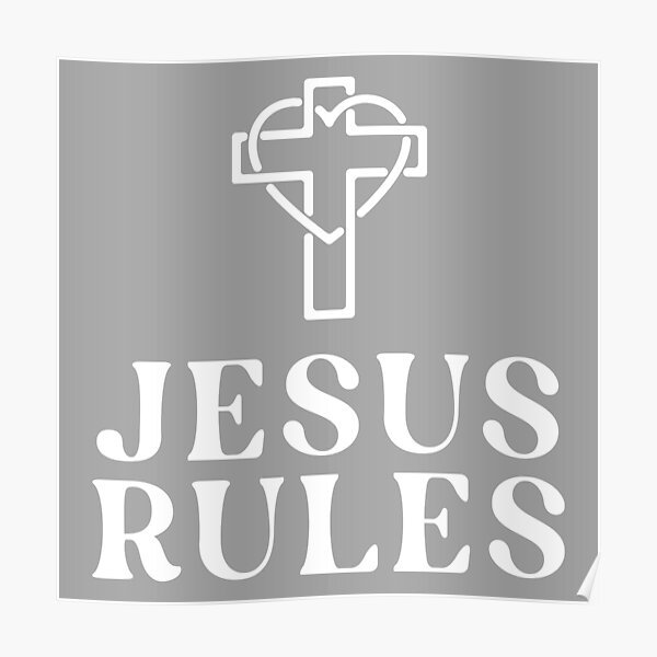 "Jesus Rules - heart and cross cute, groovy typography, jesus christ ...