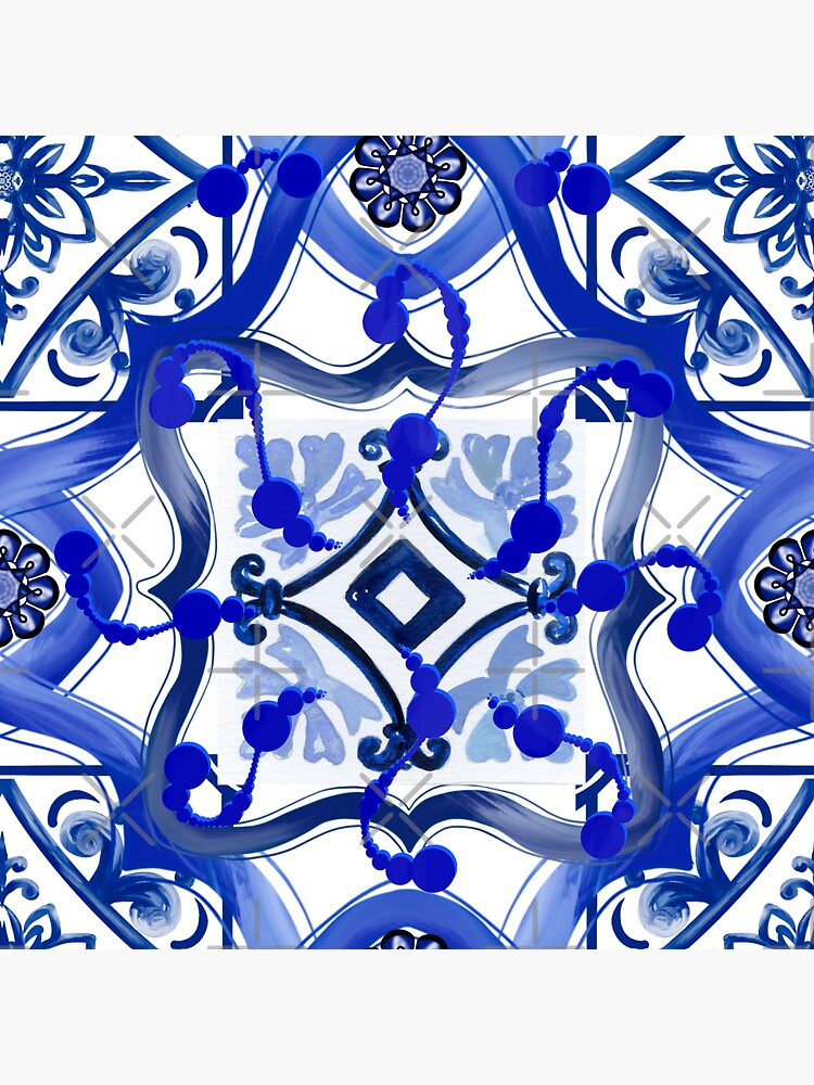 "Italian tiles,mediterranean,blue tiles " Sticker for Sale by ...