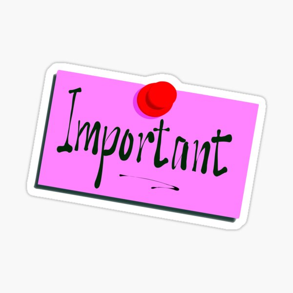 "Important" Sticker for Sale by riMtic | Redbubble