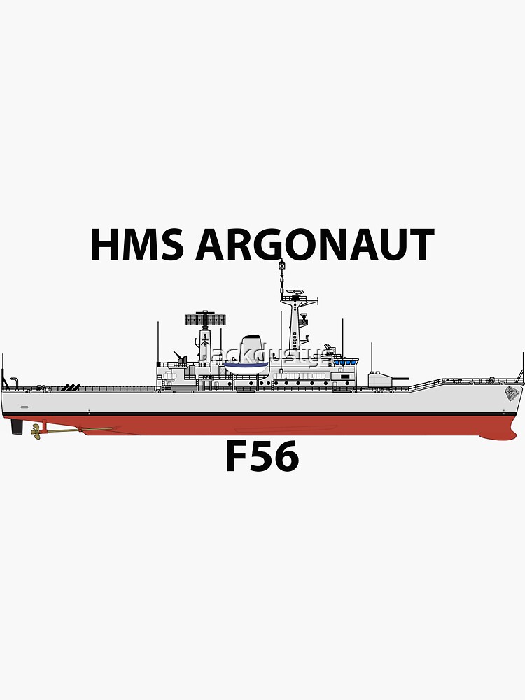 "HMS ARGONAUT - F56 - LEANDER CLASS" Sticker for Sale by Jackdustys ...