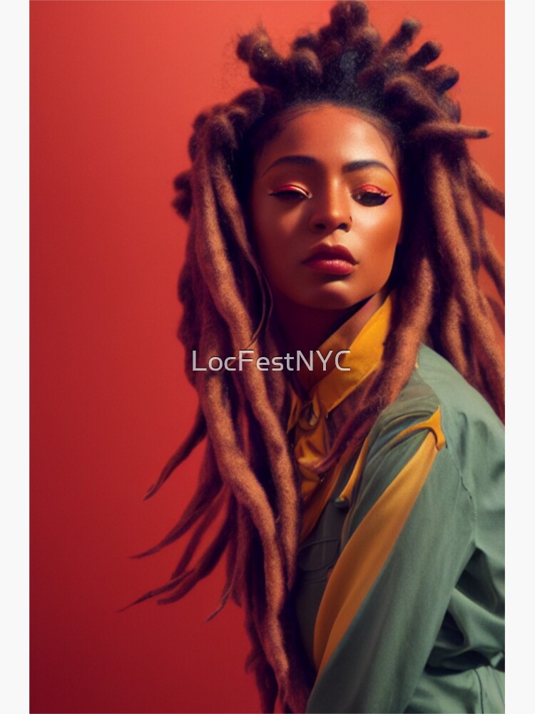 "Photoshoot Natural Hair Dreadlocks Portrait Art" Sticker for Sale by ...