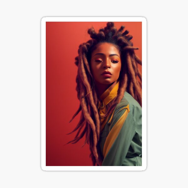 "Photoshoot Natural Hair Dreadlocks Portrait Art" Sticker for Sale by ...