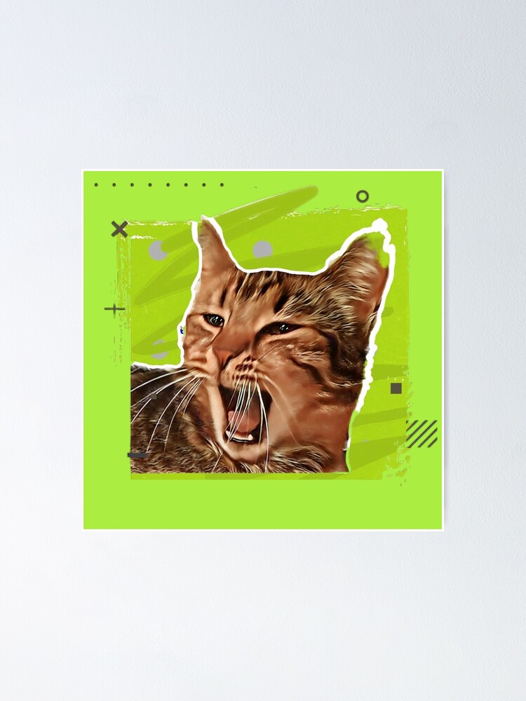 "Adorable cat yawning" Poster for Sale by WeDesignBest | Redbubble