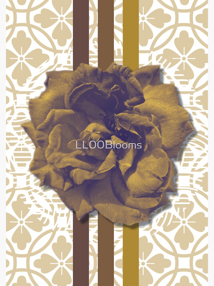 "Beautiful Bronze Rose Bloom Pattern in Gold" Sticker for Sale by ...