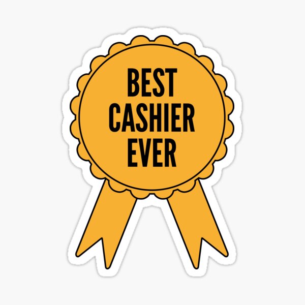 "Best Cashier Ever Gold Medal Achievement" Sticker for Sale by SVPOD ...