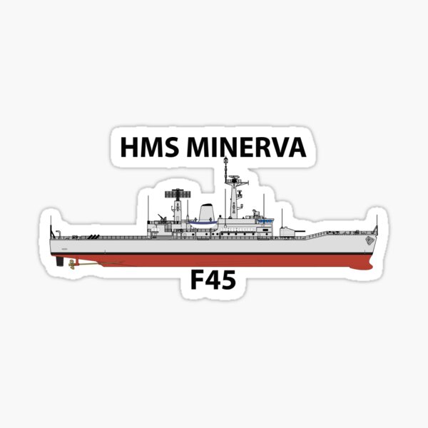 "HMS MINERVA - F45 - LEANDER CLASS" Sticker for Sale by Jackdustys ...