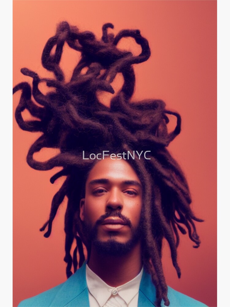 "Flowing Natural Hair Dreadlocks Portrait Art" Sticker for Sale by ...