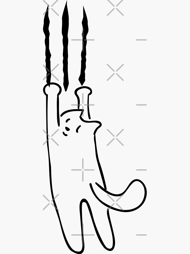 "Cute cat scratching wall design" Sticker for Sale by WeDesignBest ...