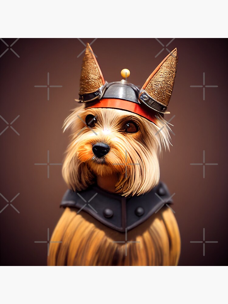 "Cutest Yorkie dressed as a mediavel knight" Sticker for Sale by ...