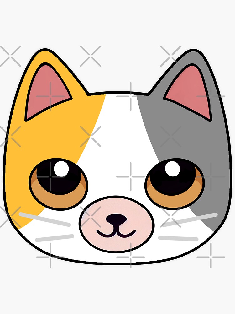 "Calico Cat Face" Sticker for Sale by LaraWonderland | Redbubble