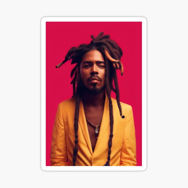 "Stylish Cool Natural Hair Dreadlocks Portrait Art" Sticker for Sale by ...