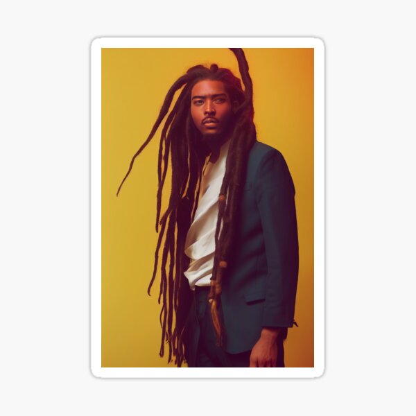 "Stylish Business Natural Hair Dreadlocks Portrait Art" Sticker for ...