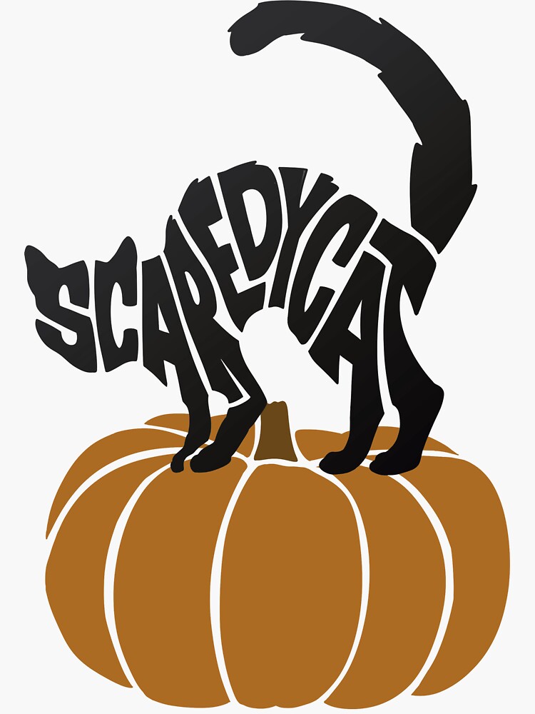 "Scaredy Cat, Halloween Silhouette" Sticker for Sale by TotallyBonkers ...