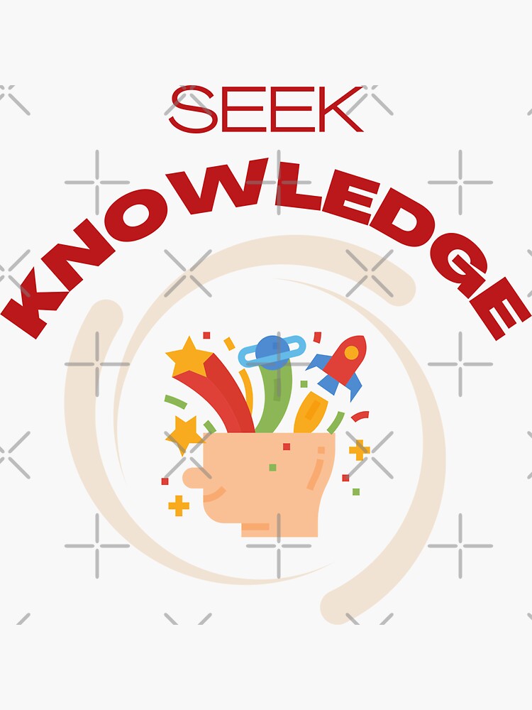 "Seek Knowledge" Sticker for Sale by Saimia | Redbubble