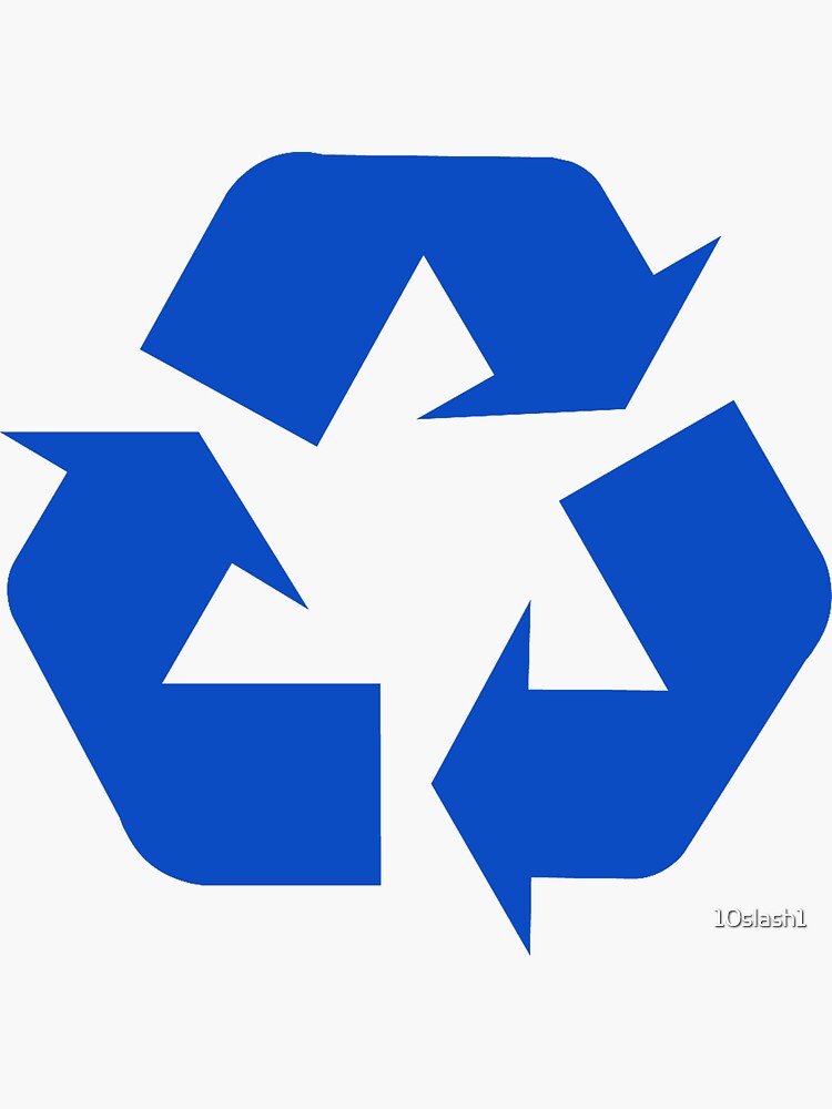 "Blue Recycle Symbol" Sticker for Sale by 10slash1 | Redbubble