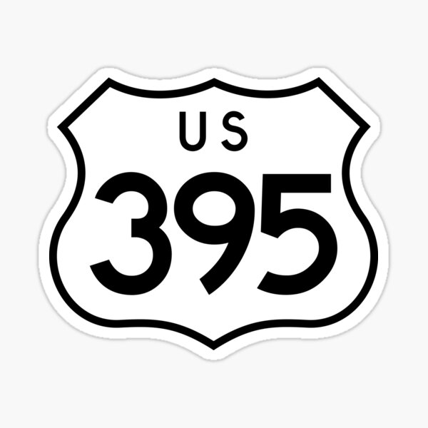 "US Route 395 Sign" Sticker for Sale by BagOfPeaks | Redbubble