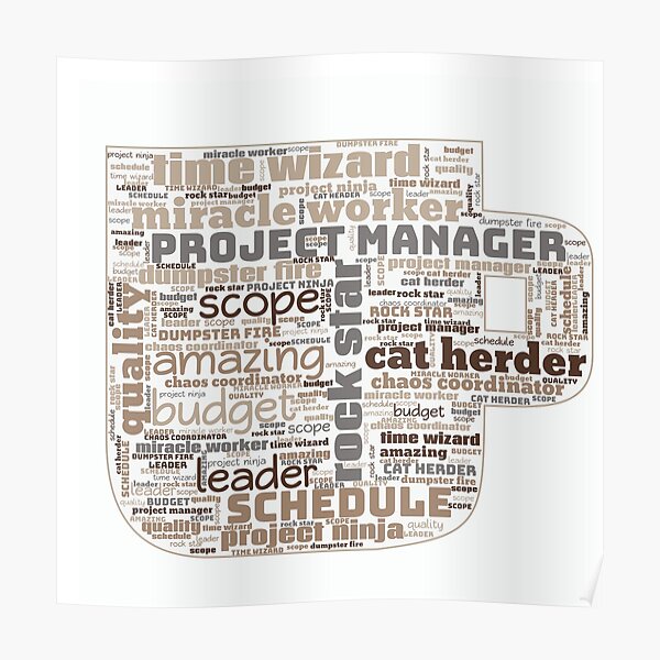 "Coffee Cup Project Manager Word Art" Poster for Sale by Awesomefamily ...